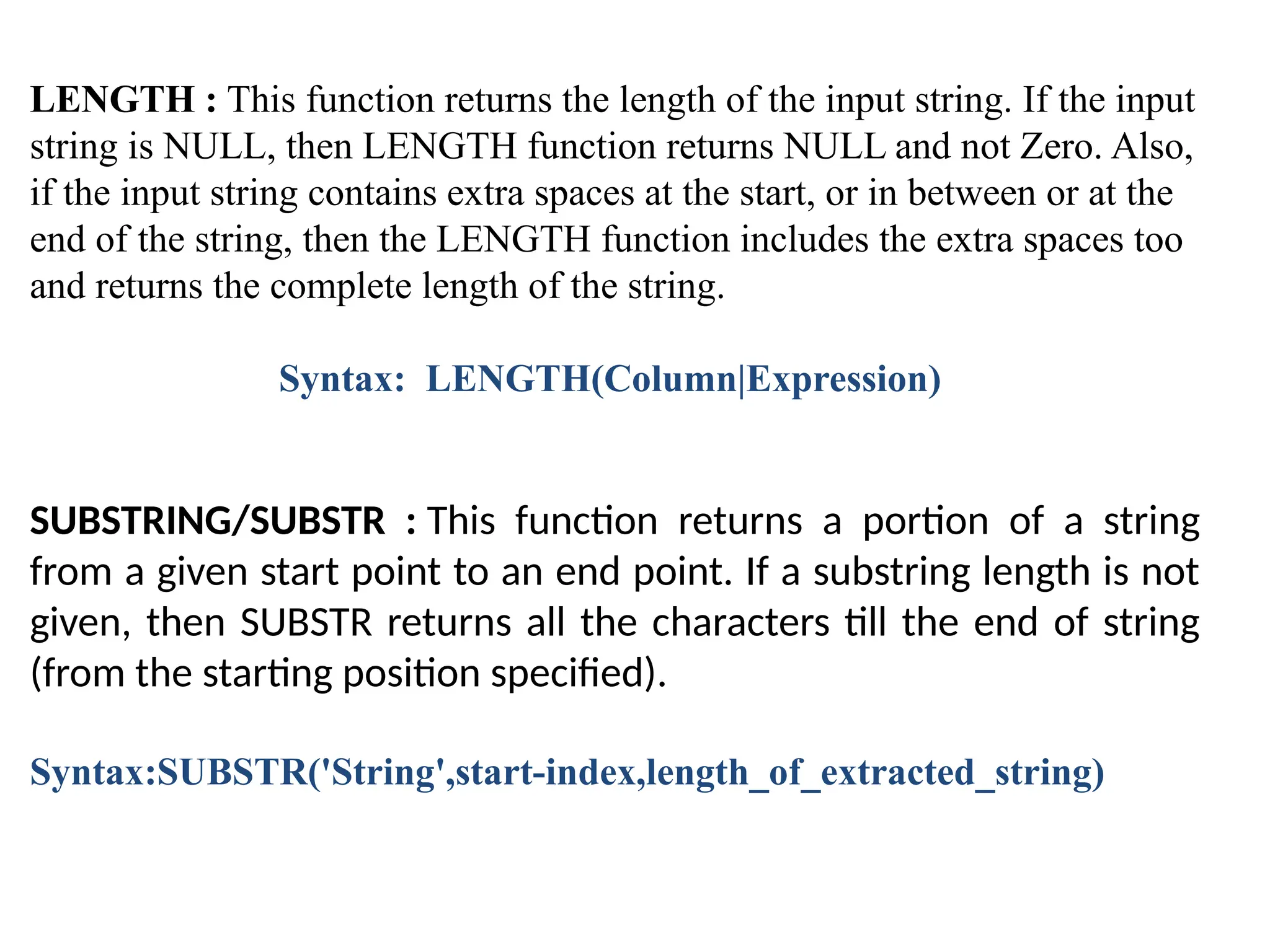 character function in database managemnet system | PPTX