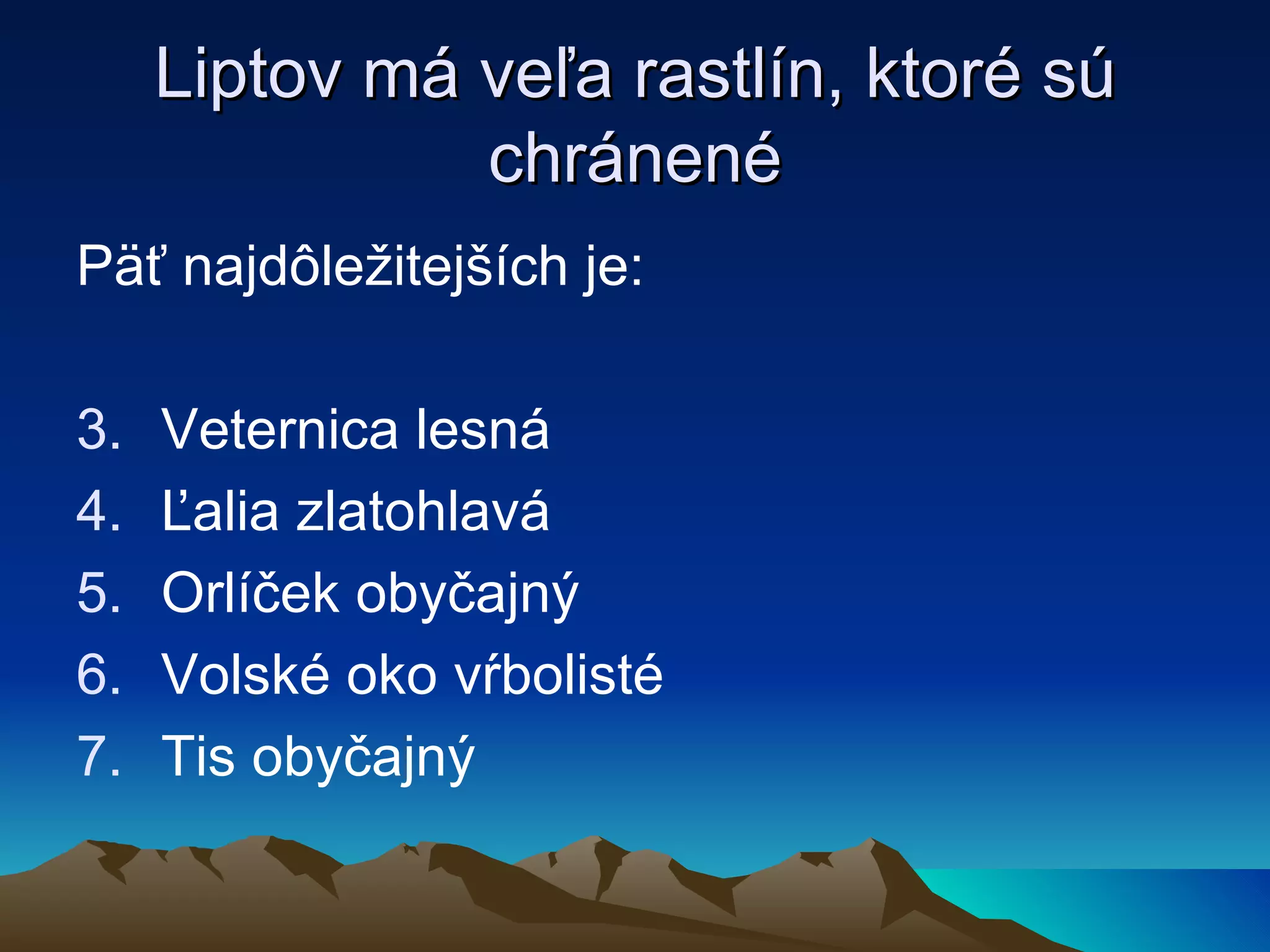 Chránené rastliny Liptova | PPT