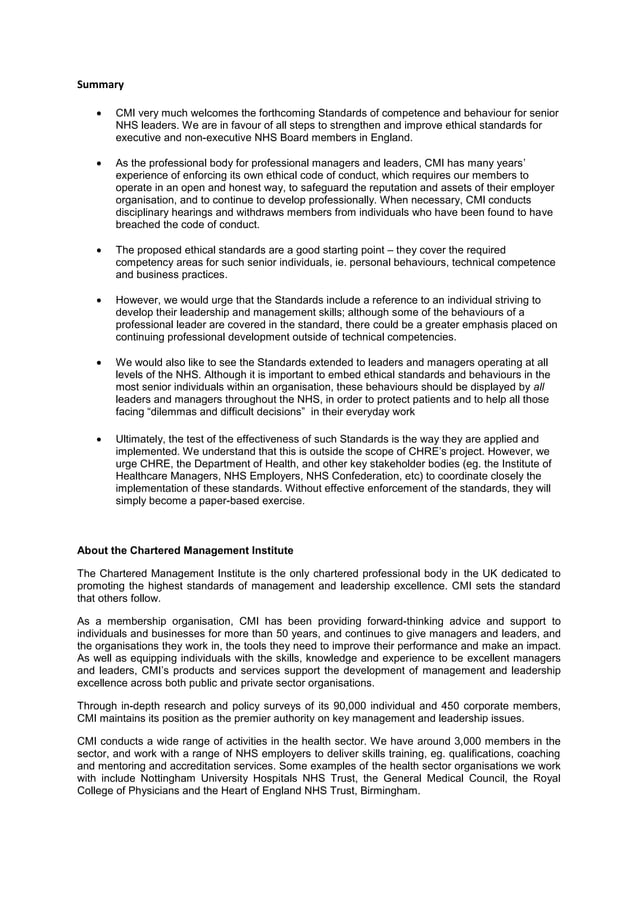 Standards for Members of NHS Boards and Governing Bodies in England | PDF