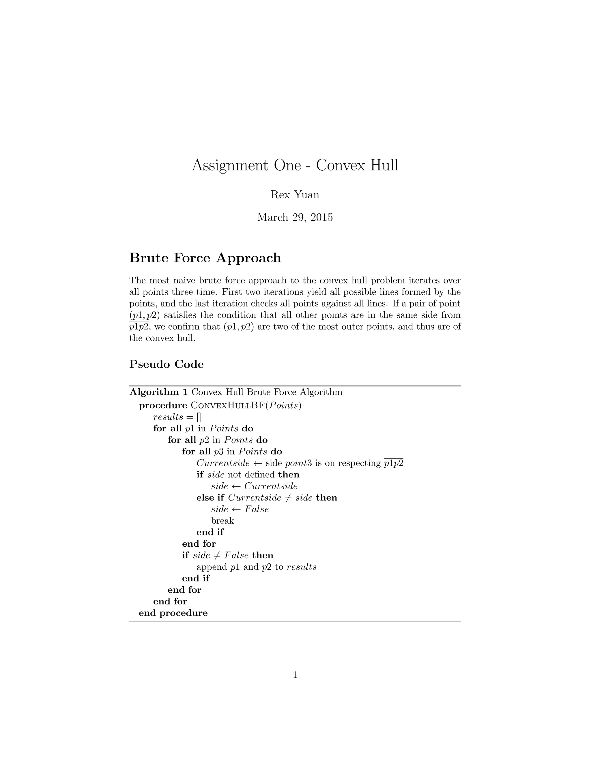 Convex Hull Algorithm Analysis | PDF