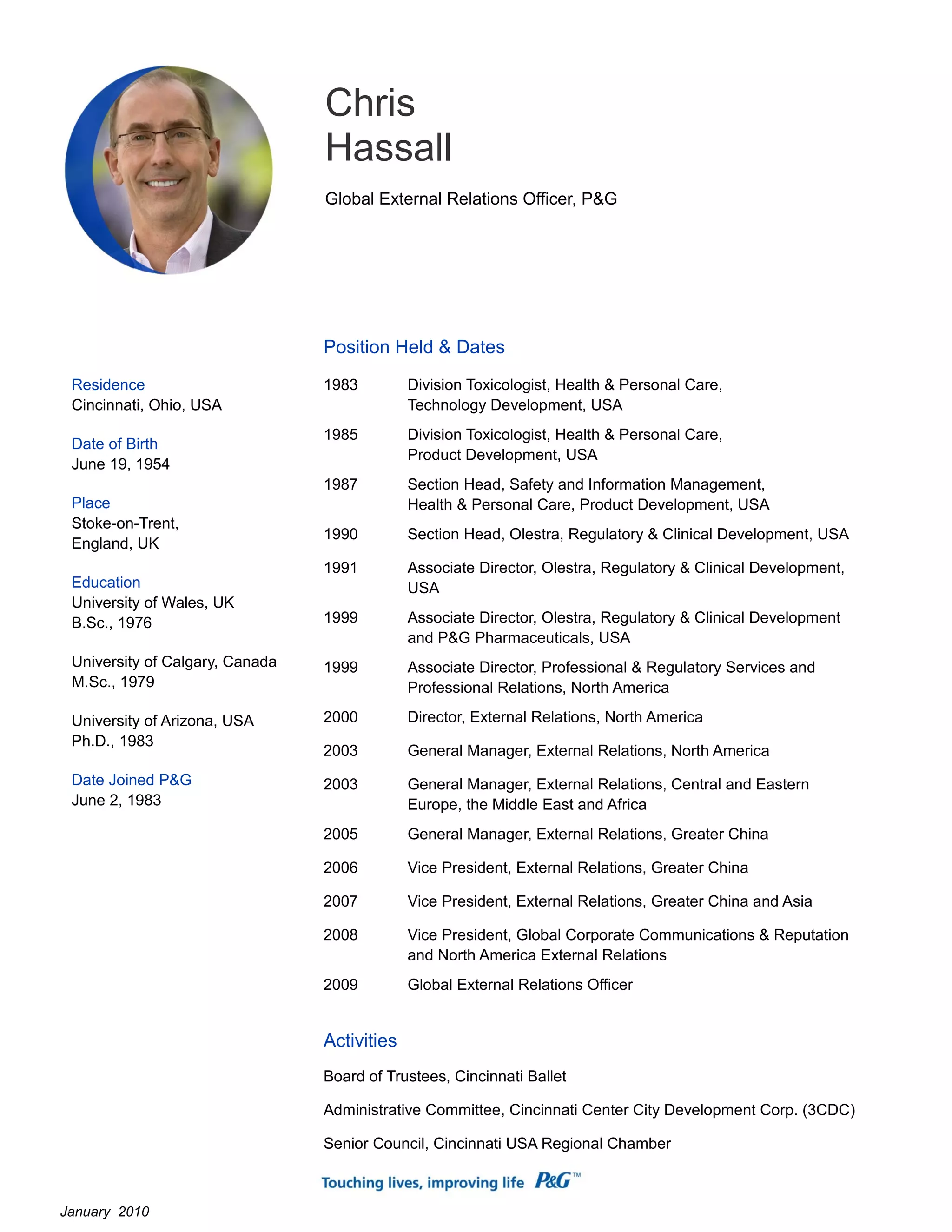Chris Hassall Biography | PDF