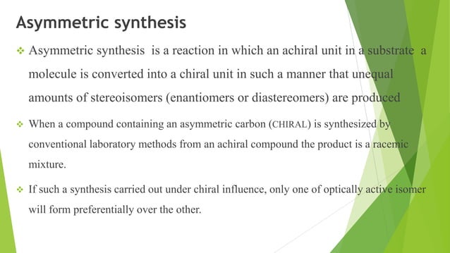 Asymmetric Synthesis - Christeena Shaji | PPTX | Chemistry | Science