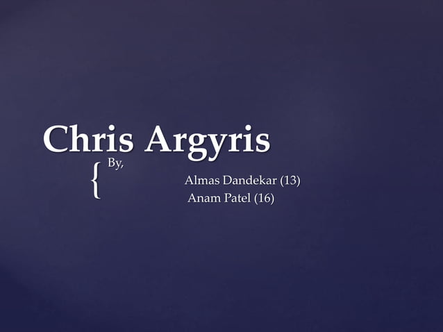 Chris argyris 1 | PPT