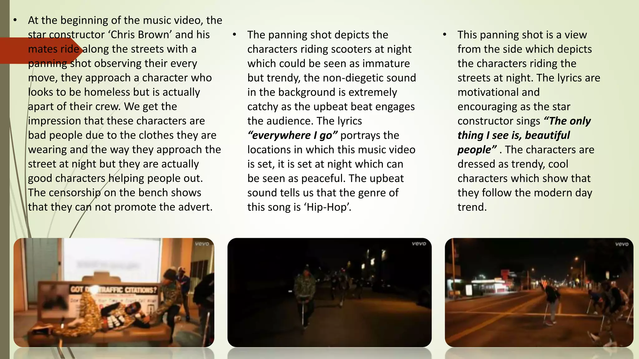 Chris Brown - Beautiful People Music Video Analysis | PPTX