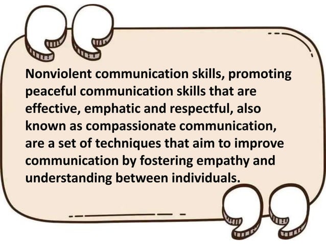 Non Violent Communication Skills for students reference | PPT