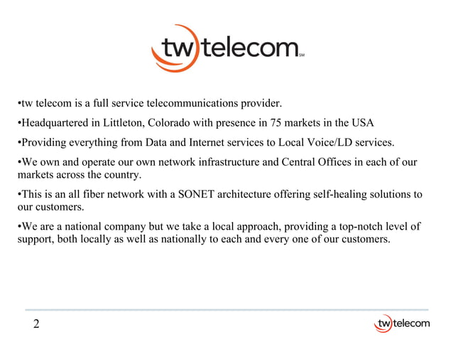 Chris Everson Tw Telecon Overview | PPT