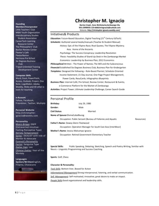 Chris ignacio resume | DOCX | Professional School | Postgraduate Education