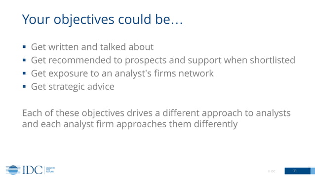 Chris Ingle on successfully engaging with analysts | PPT