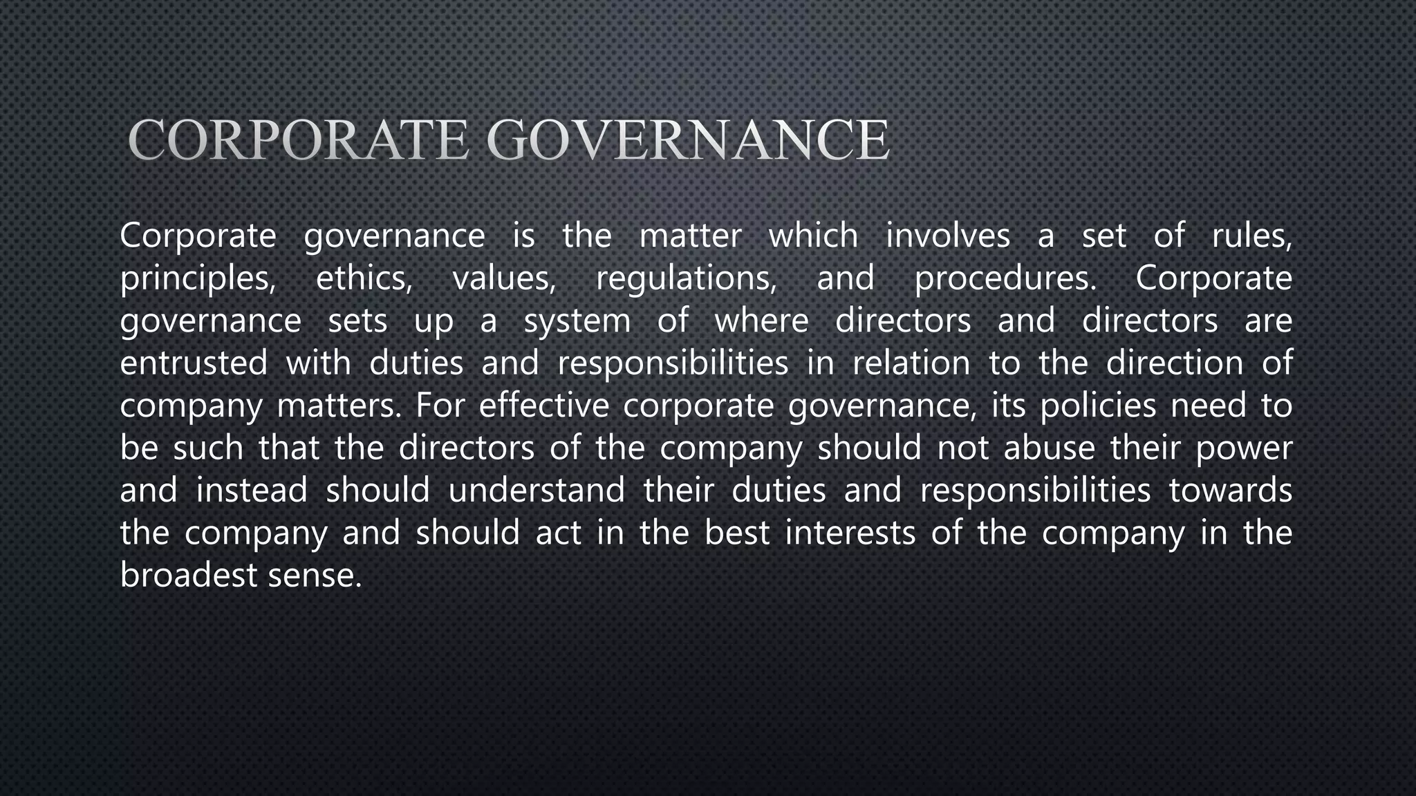 Corporate Governance & Ethical Business Strategy | PPTX