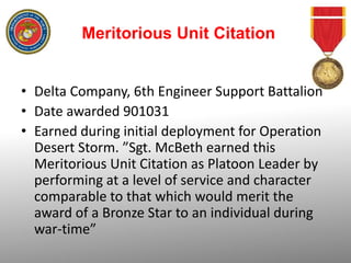 Christian Burns McBeth's Marine Corps Service History | PPTX