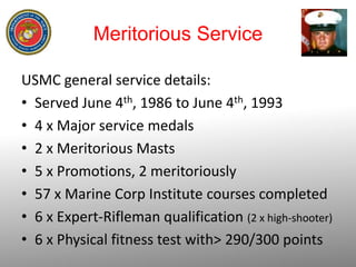Christian Burns McBeth's Marine Corps Service History | PPTX