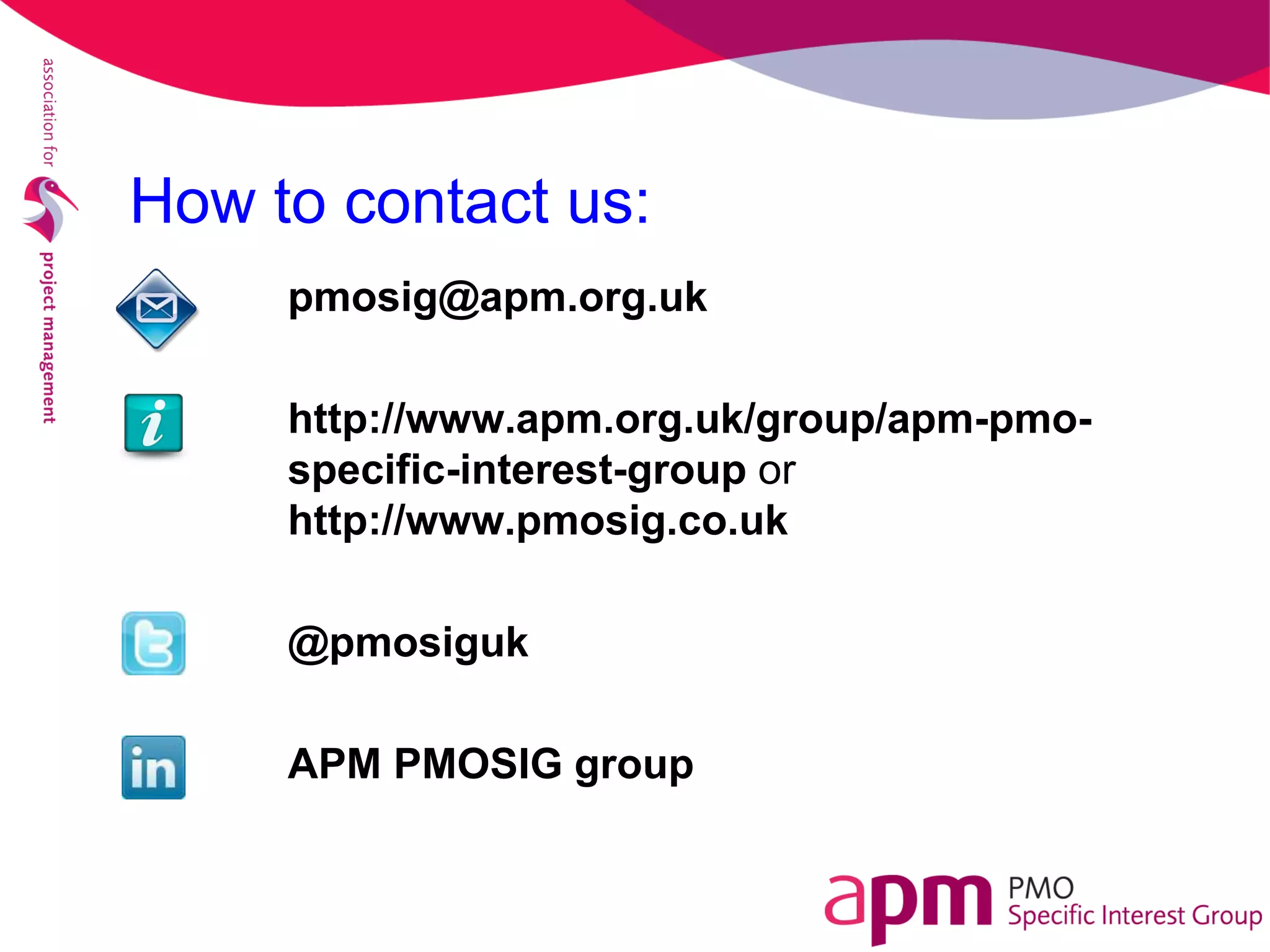 PMO people styles and lifecycles - presentation by Chris Mills | PDF