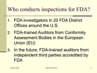 US FDA Approach to Auditing | PPT