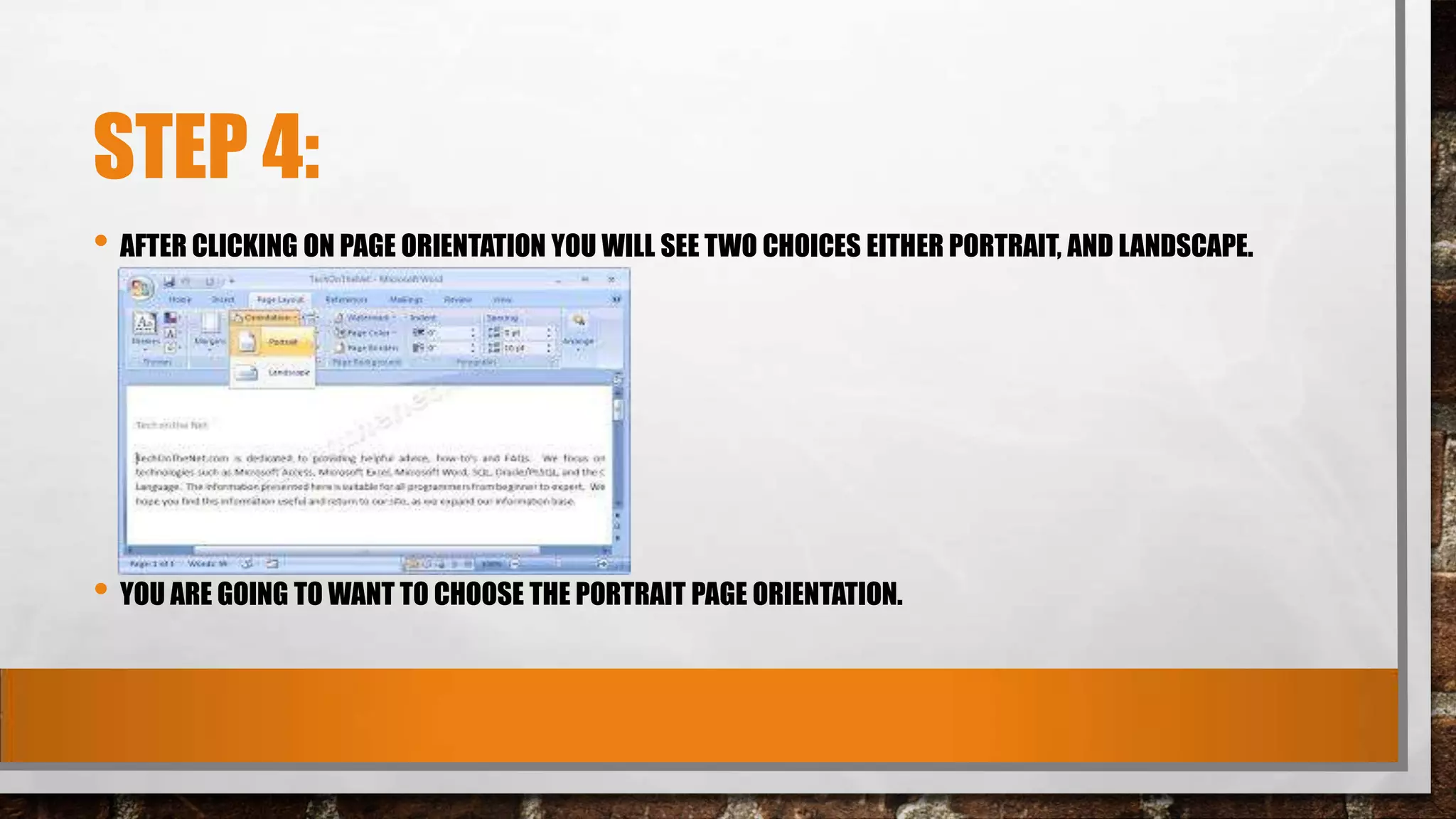 Choosing Page Orientation | PPTX