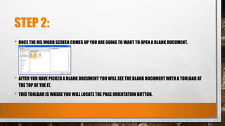 Choosing Page Orientation | PPTX | Desktop Publishing | Computer ...