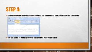 Choosing Page Orientation | PPTX | Desktop Publishing | Computer ...