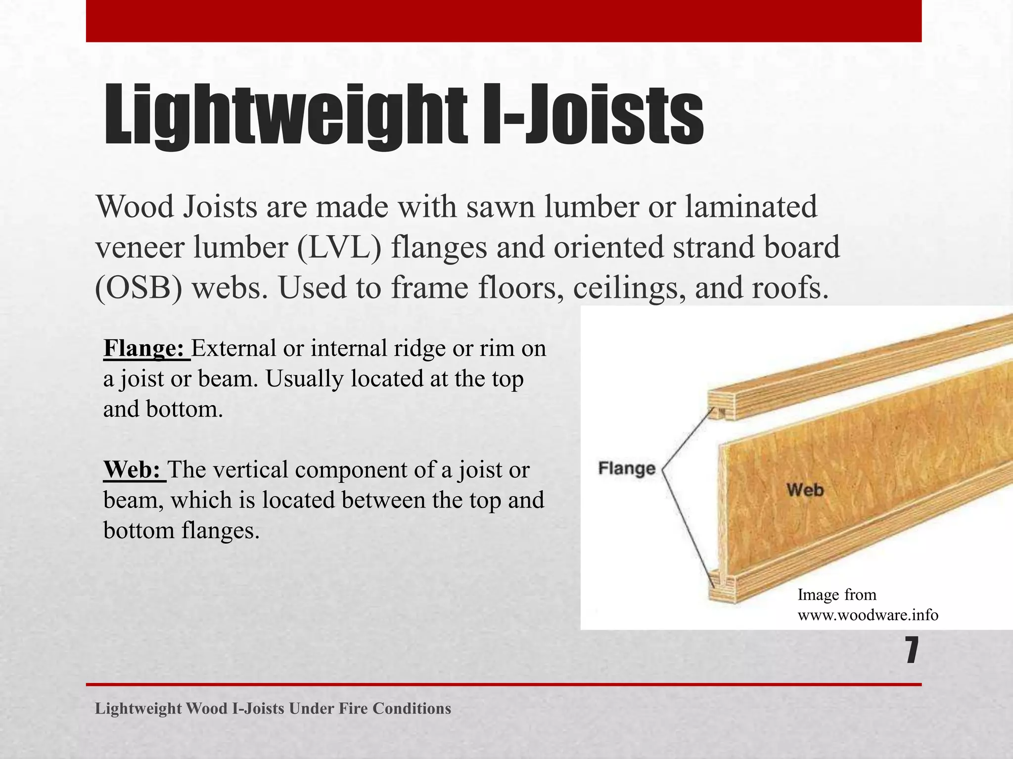 Lightweight I-Joist Construction Under Fire Conditions | PPTX