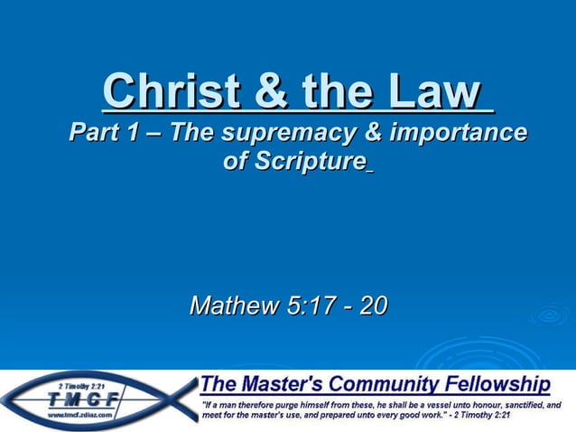 Christ and the law part 1 | PPT
