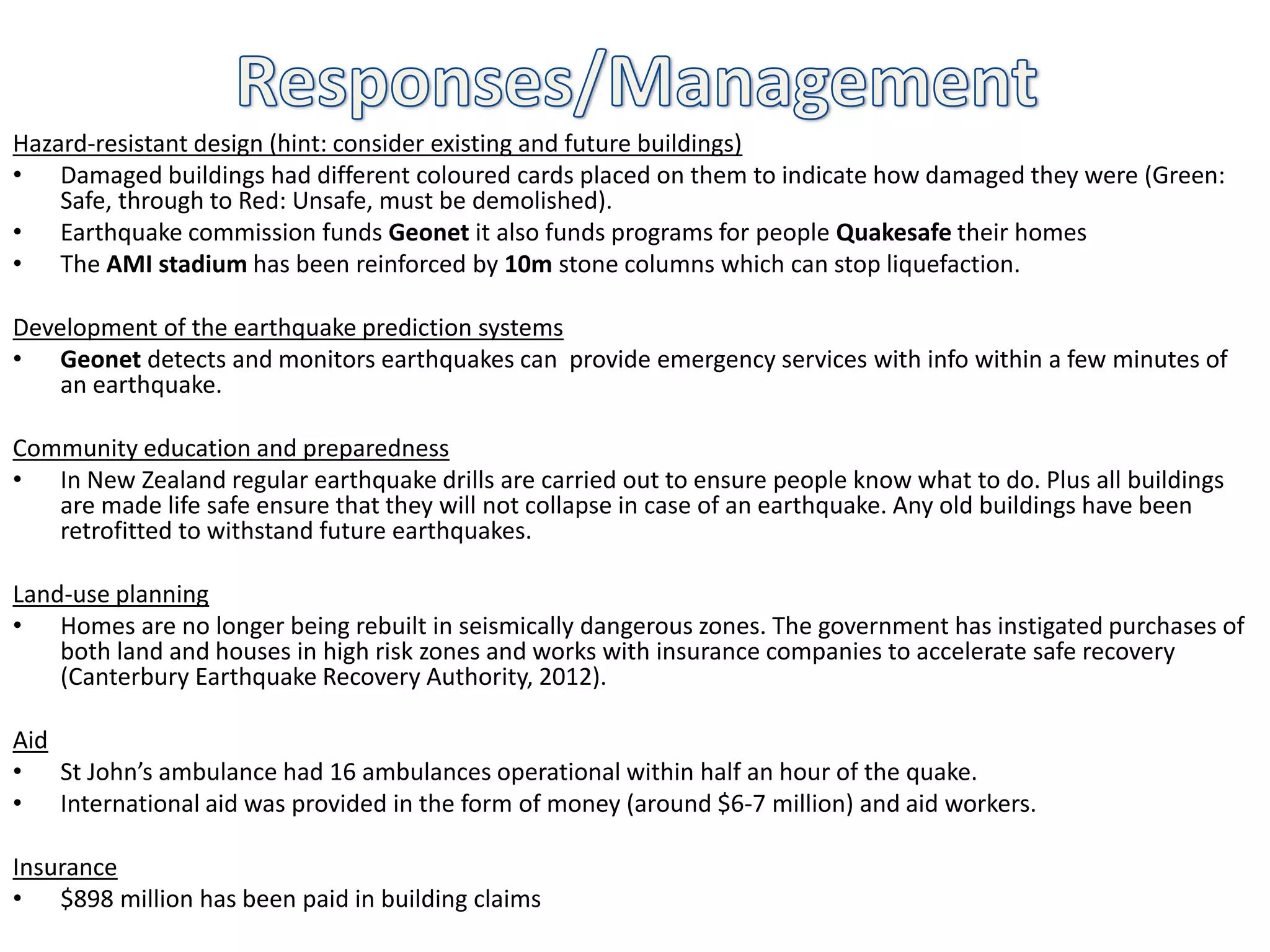 Christchurch earthquake 2011 - MEDC Case Study | PPTX