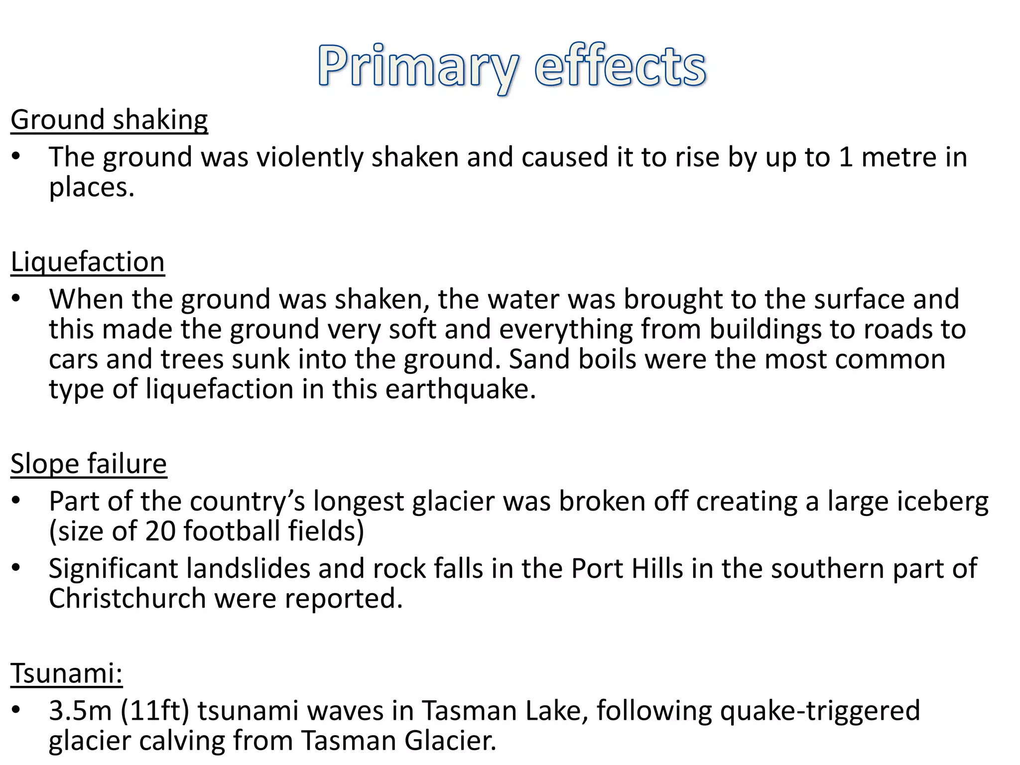 Christchurch earthquake 2011 - MEDC Case Study | PPTX