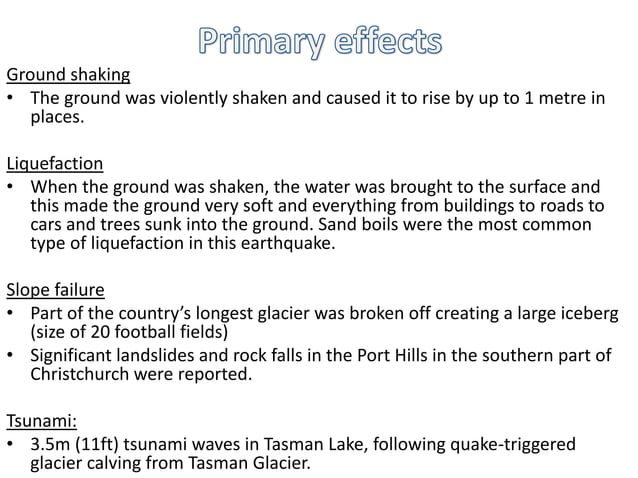 Christchurch earthquake 2011 - MEDC Case Study | PPTX