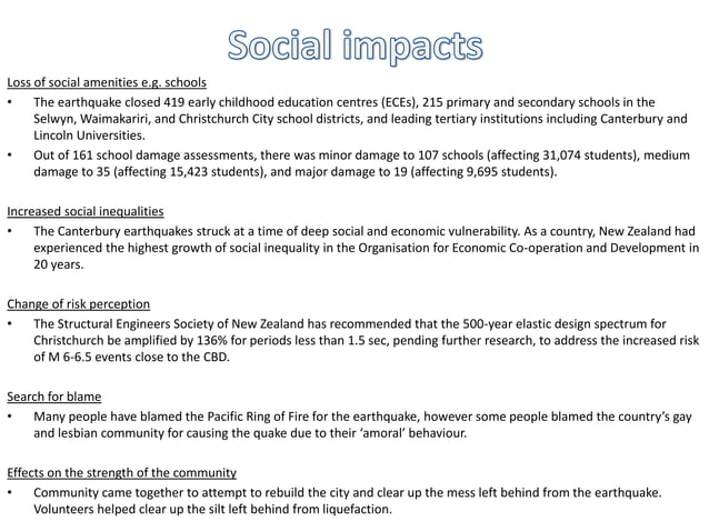 Christchurch earthquake 2011 - MEDC Case Study | PPTX
