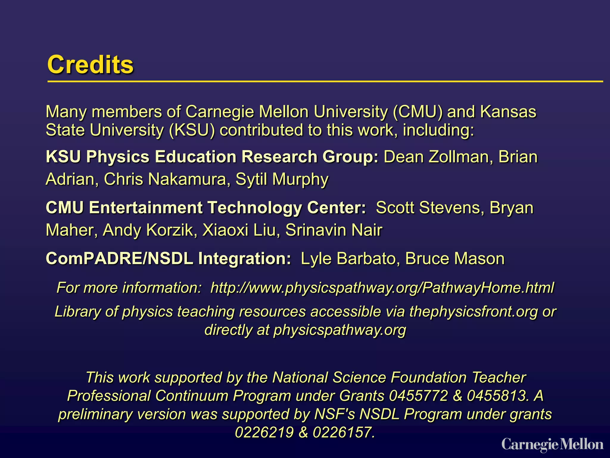 Christel jcdl2011 physics_pathway | PPT