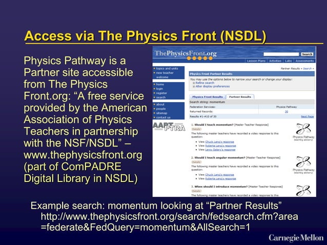 Christel jcdl2011 physics_pathway | PPT