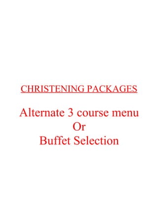 Christening Packages | DOC