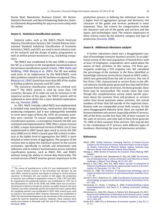 The ability of current statistical classifications to separateservices ...