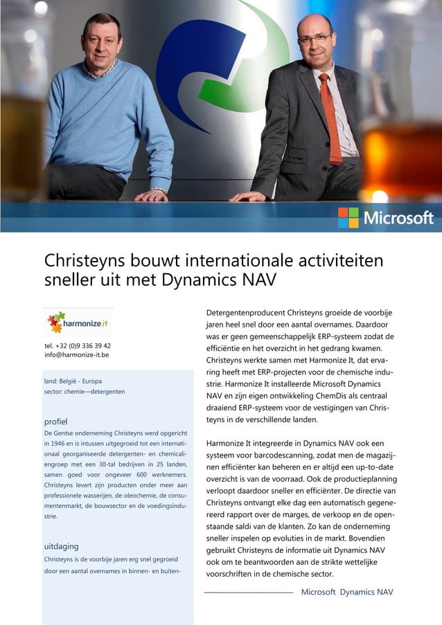 Christeyns bouwt internationale activiteiten sneller uit met Dynamics ...