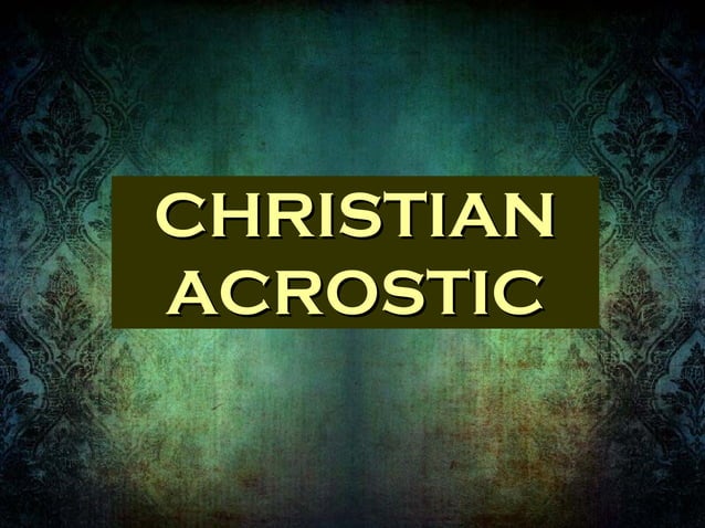 Christian Acrostic | PDF