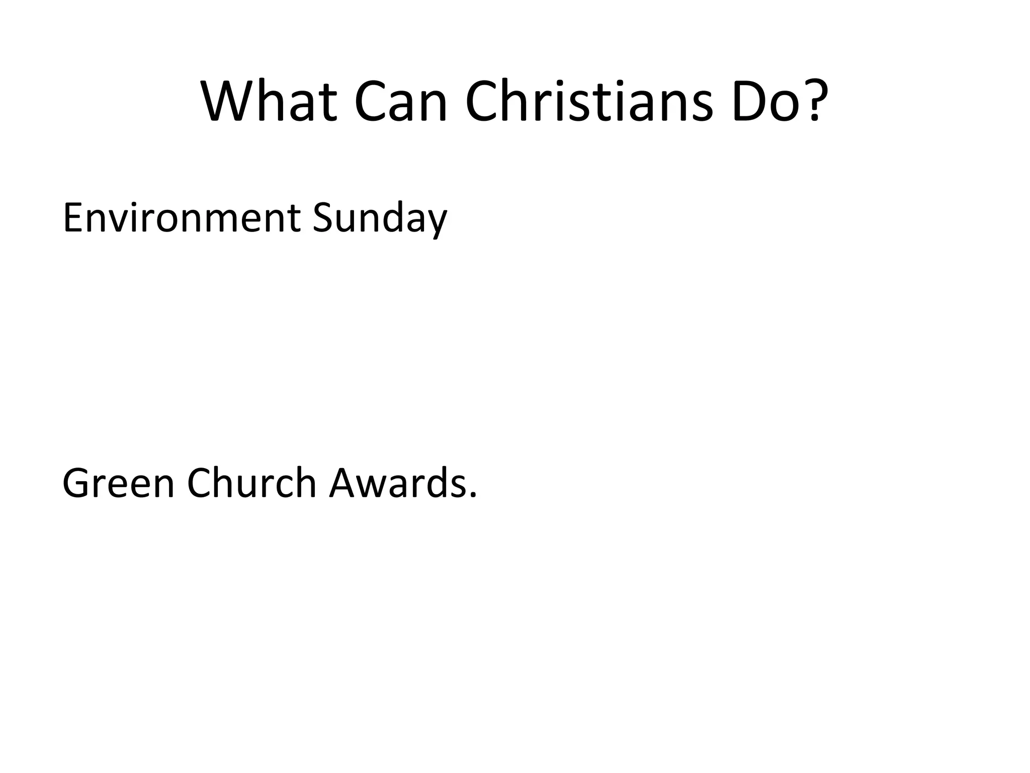 Christian attitudes to environmental issues | PPT