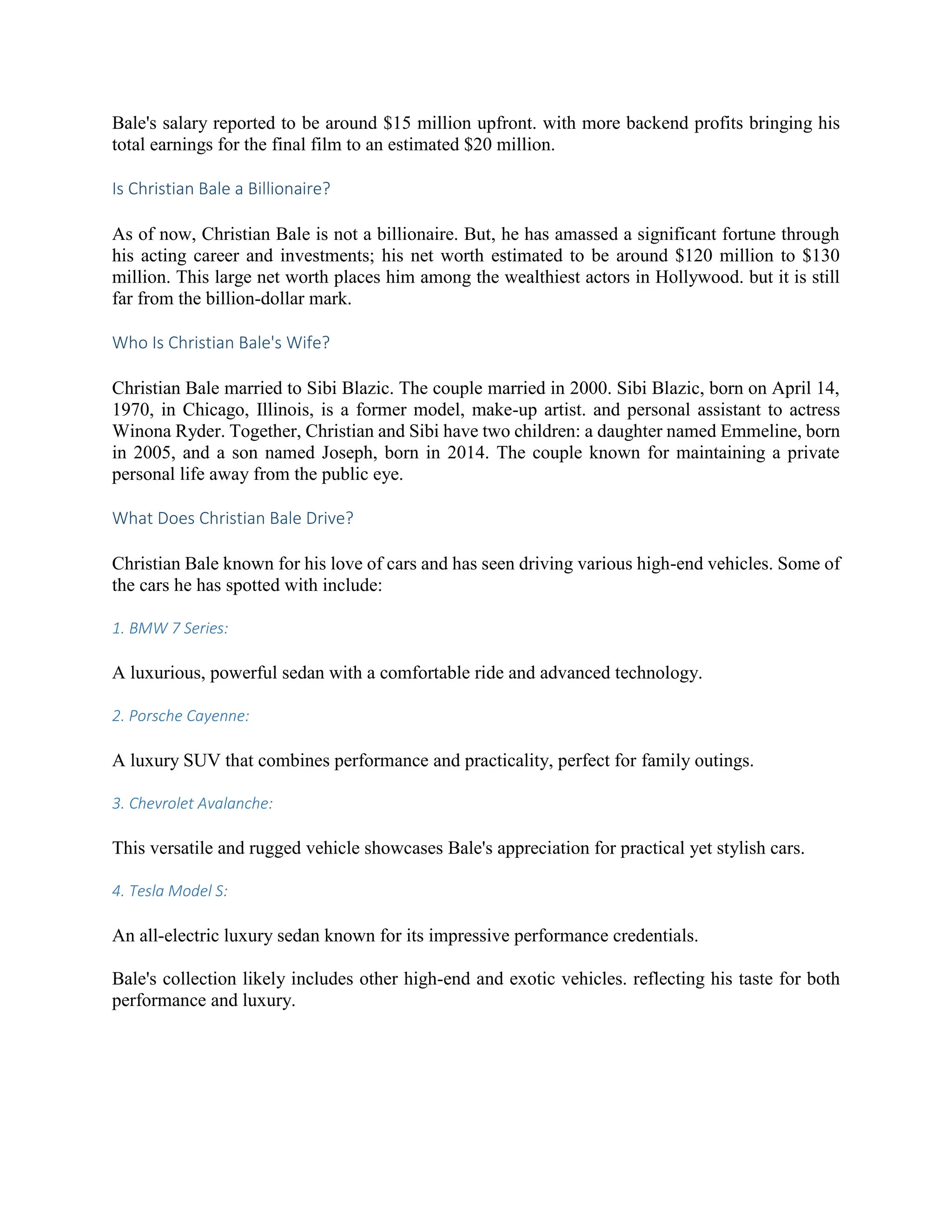 Christian Bale Net Worth: An In-Depth Analysis | DOCX