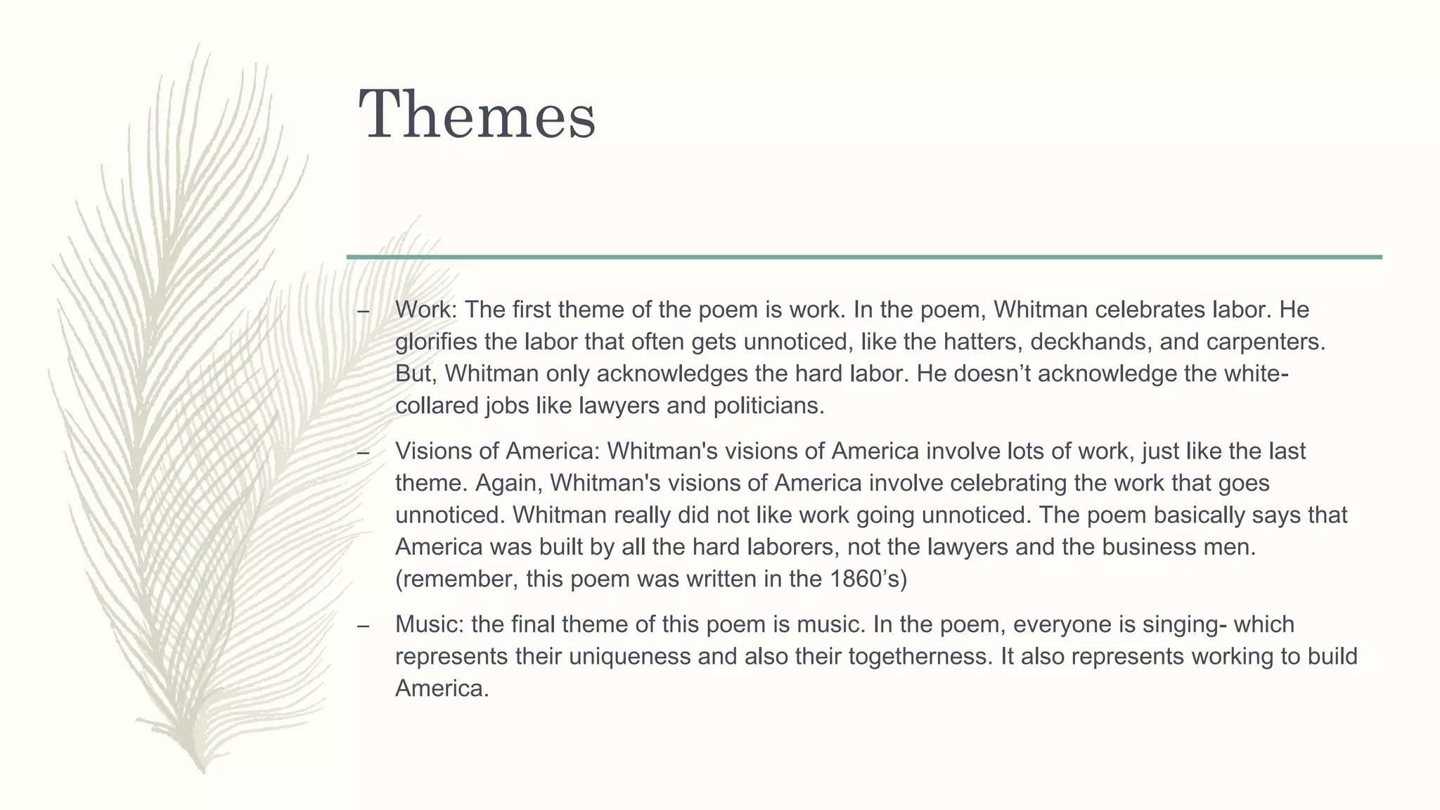 I hear America Singing | PPTX