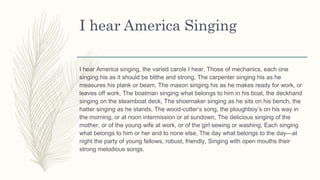 I hear America Singing | PPTX