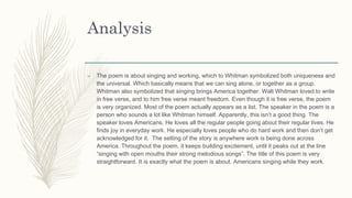 I hear America Singing | PPTX