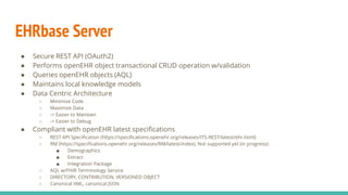 EHRbase, open source openEHR CDR | PPTX