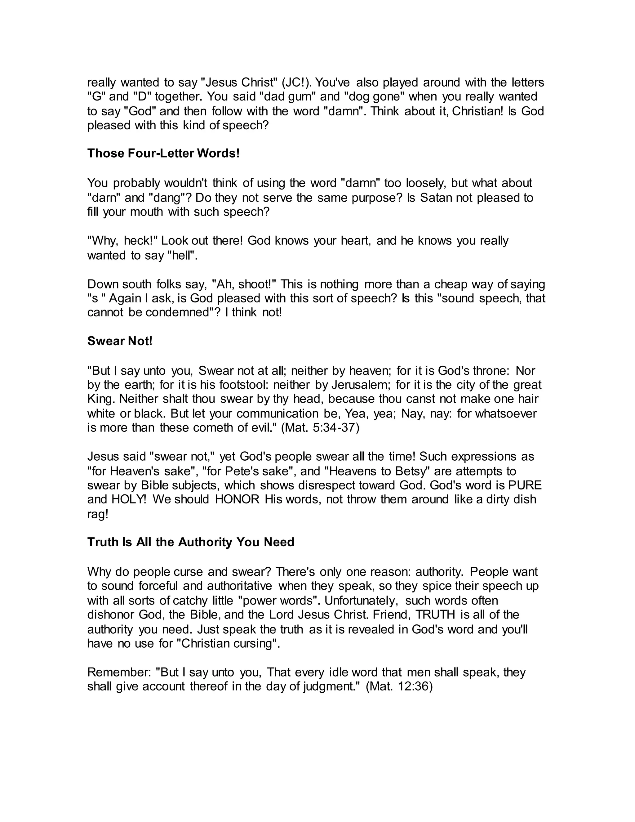 Christian cursing | DOCX