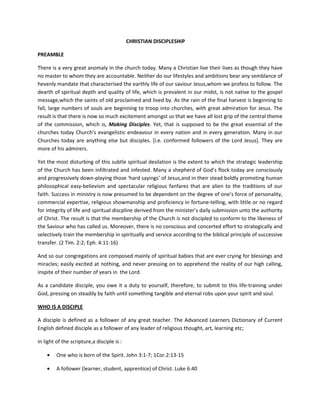 Christian discipleship | PDF | Christianity | Religion & Spirituality