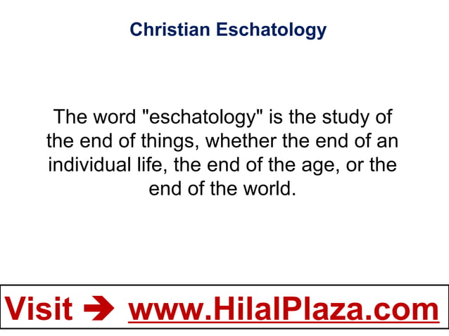 Christian Eschatology | PPT