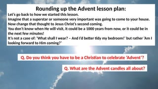 Christian festival of Advent lesson plan for Primary School teachers | PPTX
