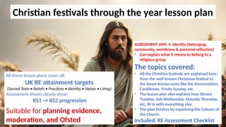 Christian festivals through the year - conforms to UK RE attainment ...