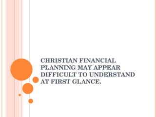 Christian Financial Planning | PPT