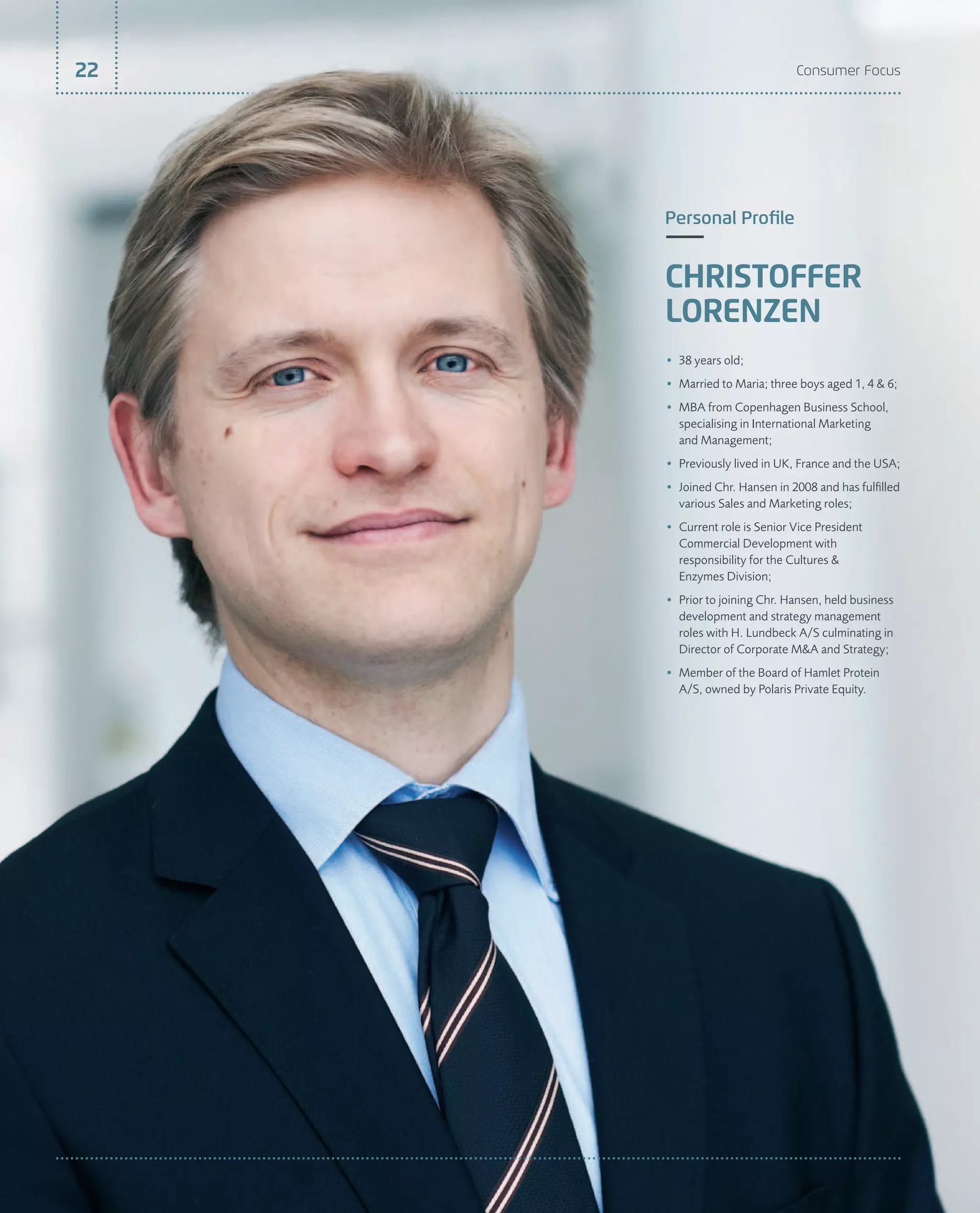 Featured interview - Chr. Hansen focuses on the consumer | PDF