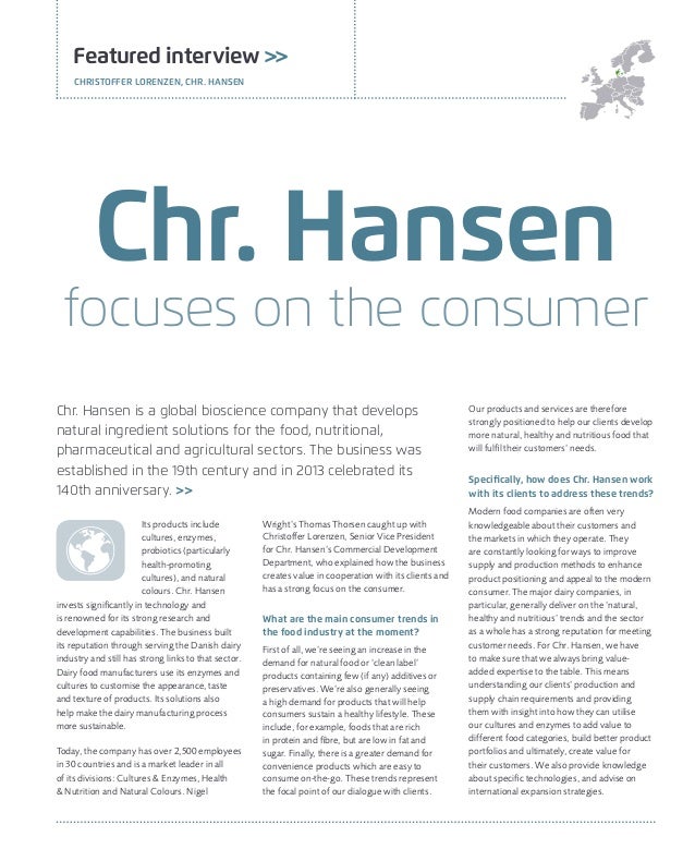 Featured interview - Chr. Hansen focuses on the consumer