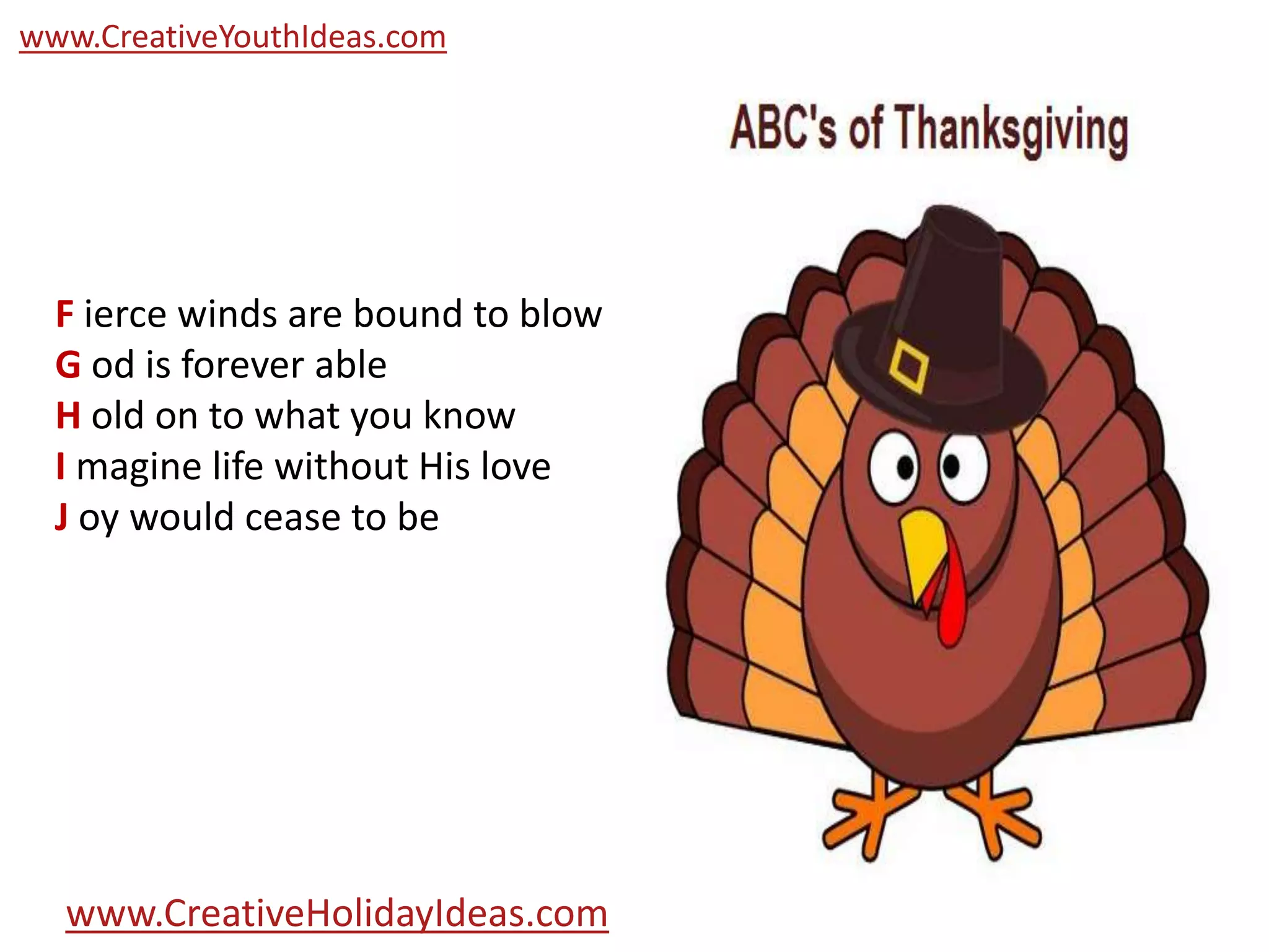 Christian Illustrations - ABC’s of Thanksgiving | PPT