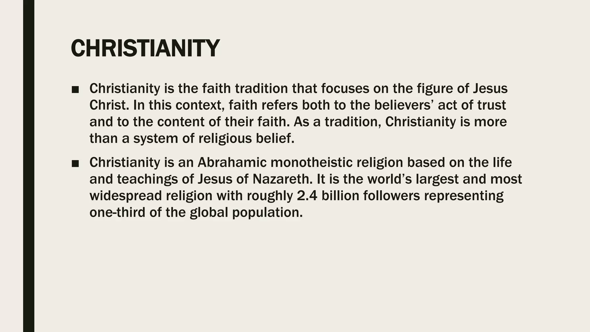 CHRISTIANITY intro to world religions | PPTX