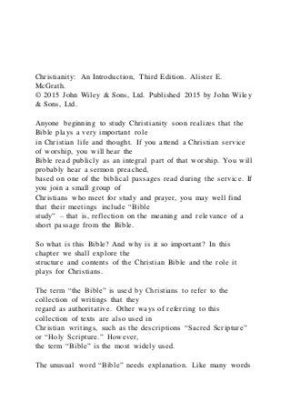Christianity An Introduction, Third Edition. Alister E. McGra | DOCX