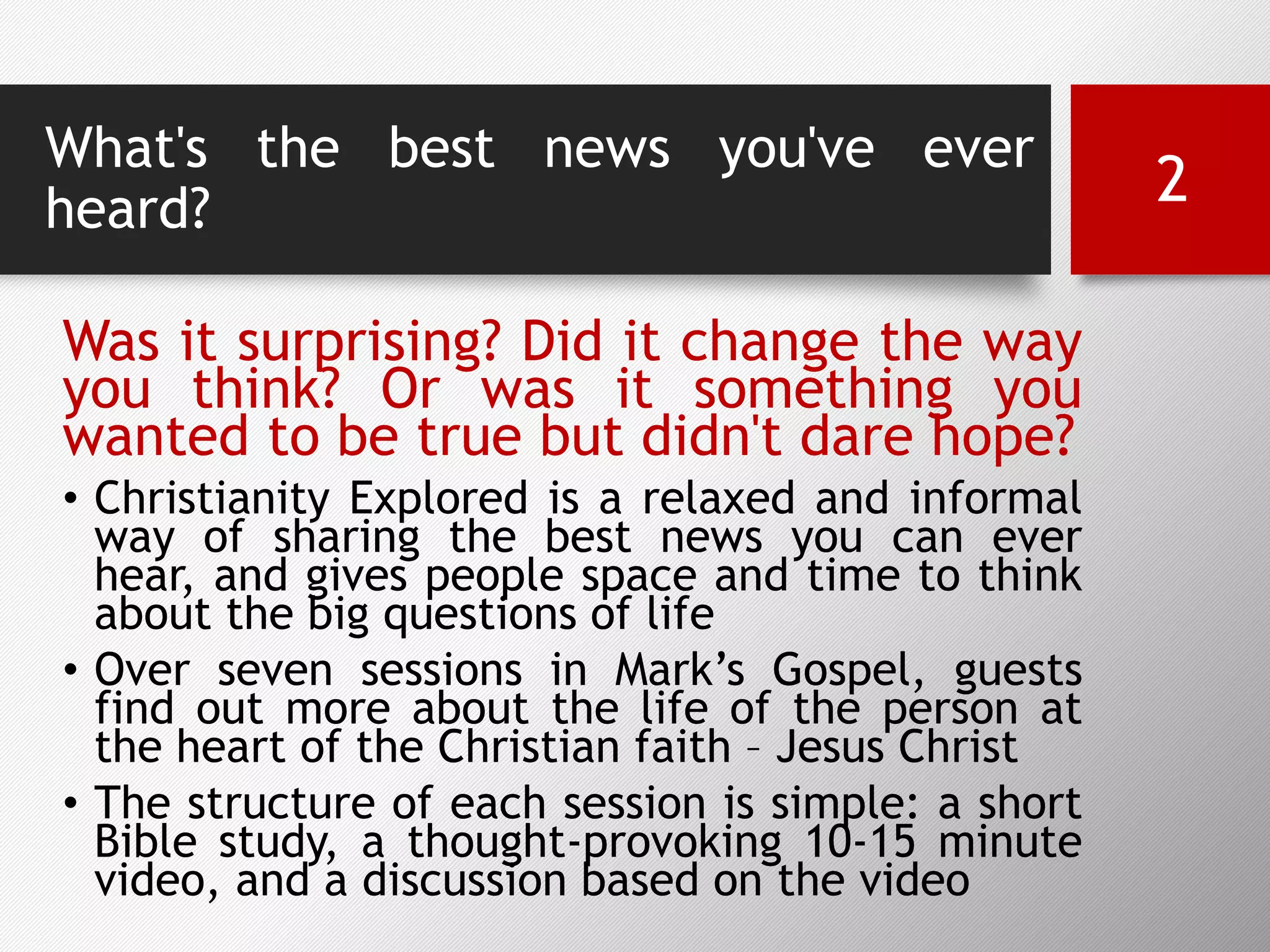 Christianity Explored Overview | PPTX